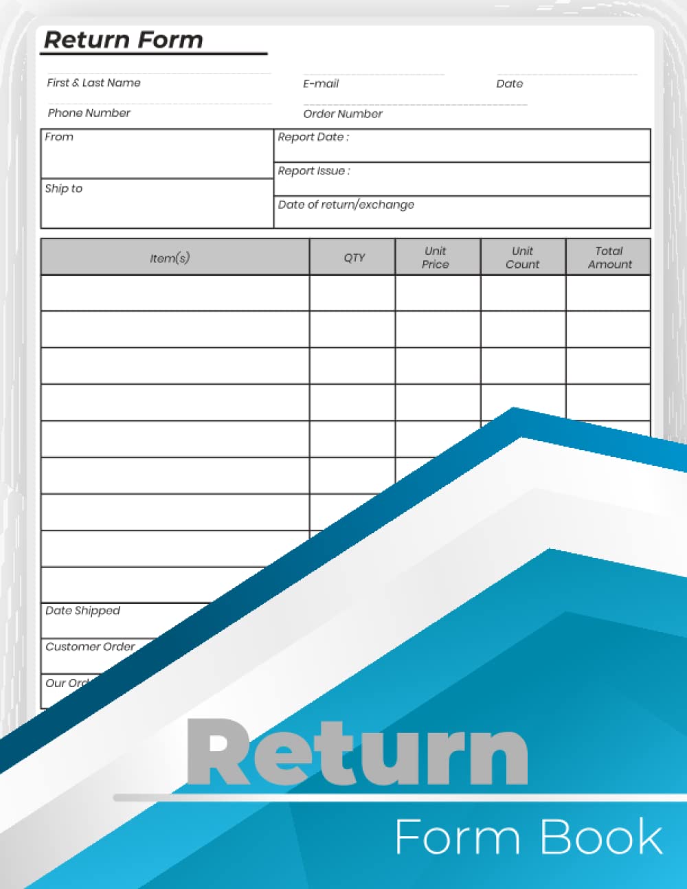 Return Form Book: Merchandise Return Form, for retailers and eCommerce ...