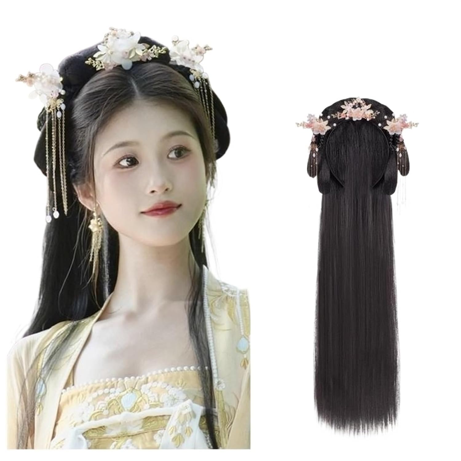 Amazon.com : DYLJixin Retro Chinese Vintage Wig Ancient Chinese Style ...