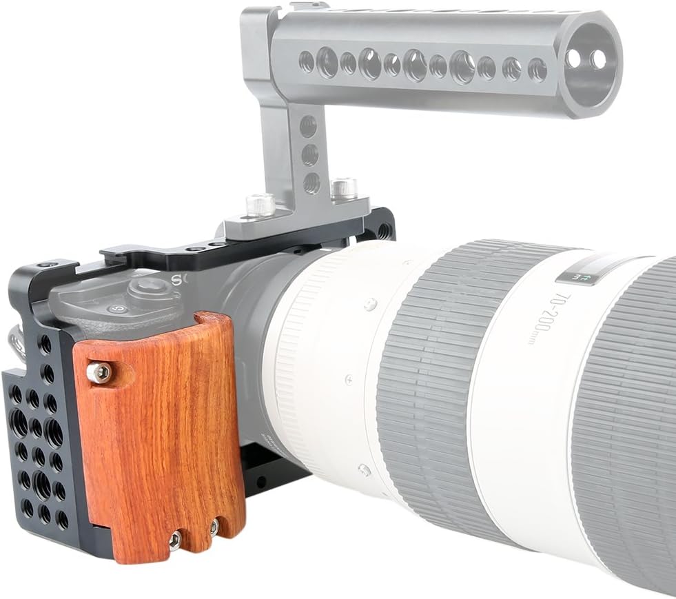 NICEYRIG A6100 A6400 A6300 A6000 Cage with Wooden Handgrip for Sony ...