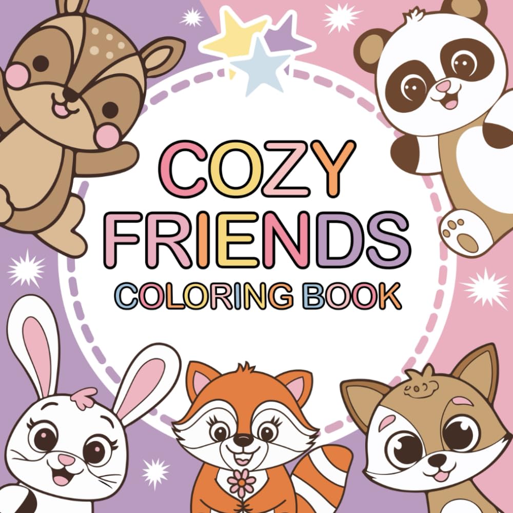 Amazon.com: Cozy Friends Coloring Book: Simple and Fun Animal Designs ...