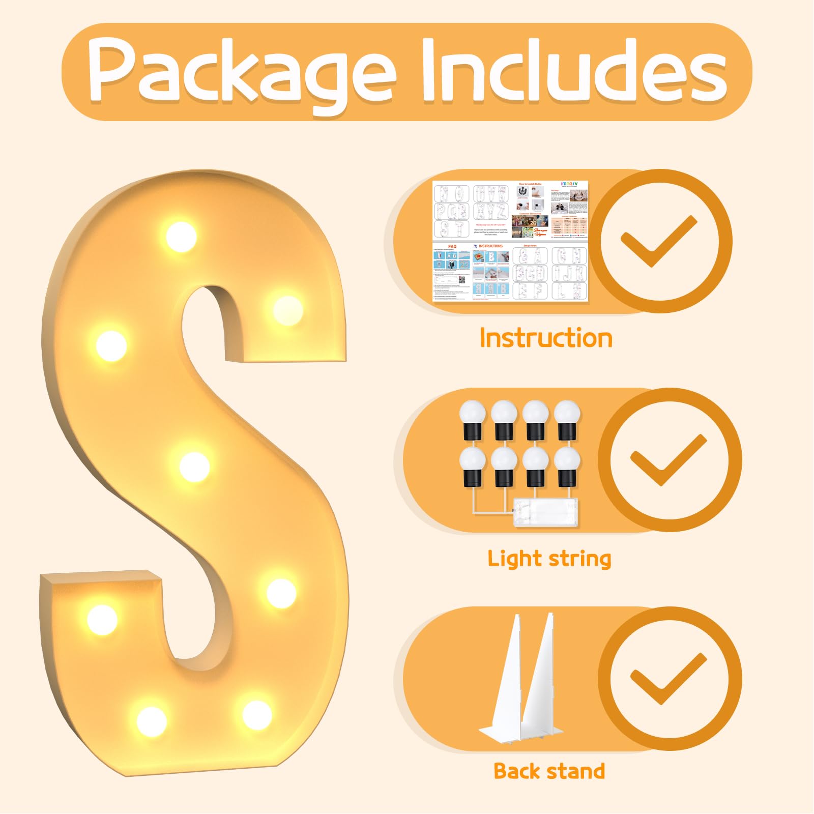 Snapklik.com : Marquee Letters 3 Feet Tall Large Light Up Letters S ...