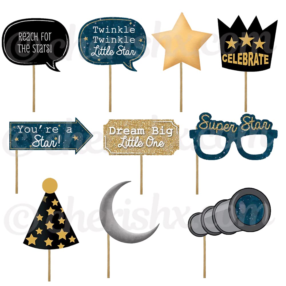 Buy CherishX.com Star & Moon Theme Kids Happy Birthday Photo Booth ...