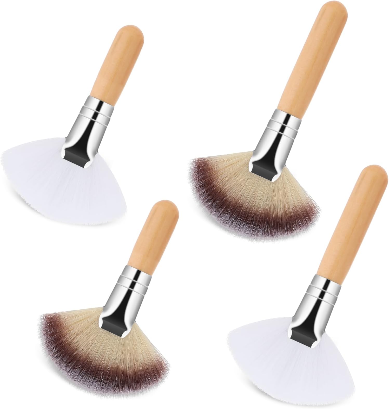 Amazon.com: 4Pcs Fluffy Facial Brushes Esthetician Fan Brushes ...