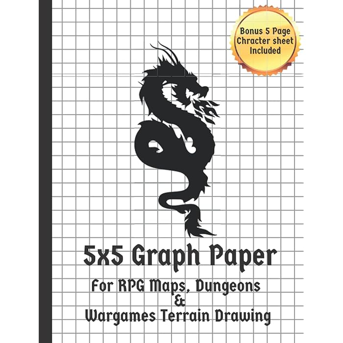 Buy 5X5 Graph Paper For RPG Maps, Dungeons & Wargames Terrain Drawing ...