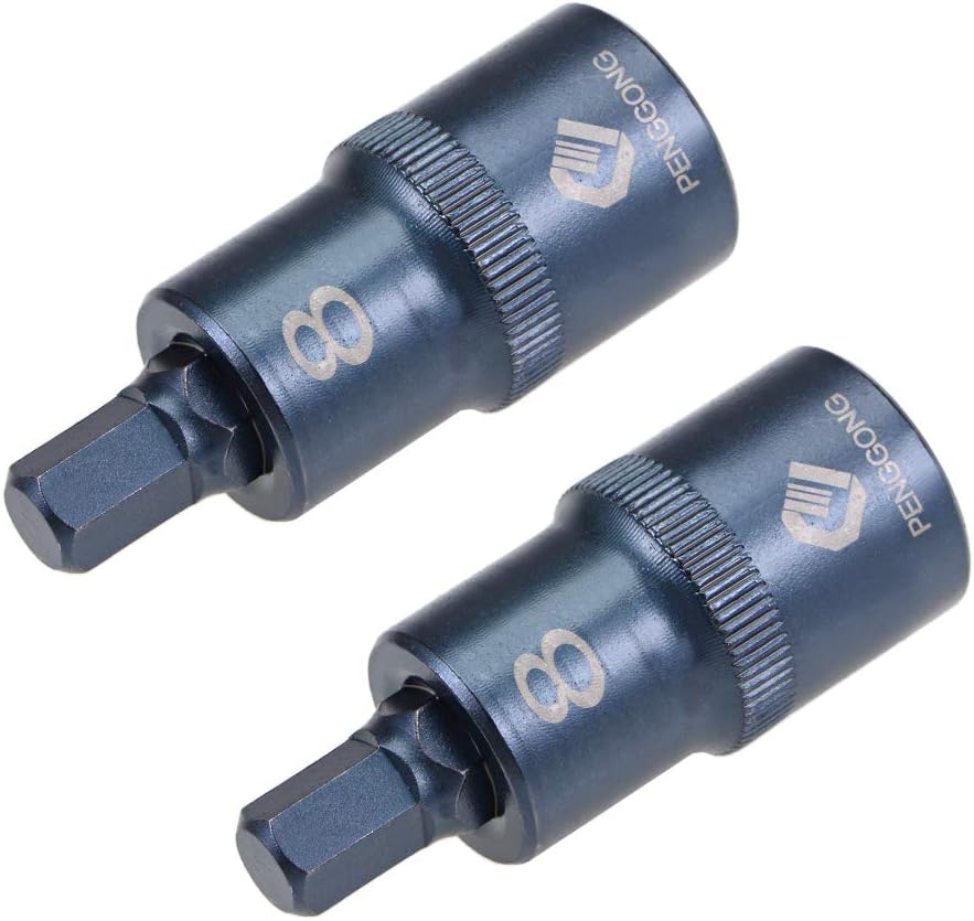 Amazon.com: uxcell 1/2" Drive x H8 (8mm) Hex Bit Socket, S2 Steel Bits ...