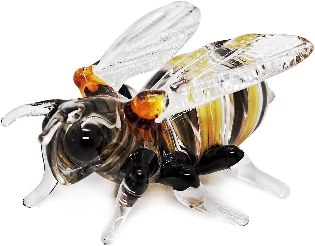 Amazon.com: 3/4" Tall Bee Blown Glass Miniature Crystal Insects ...