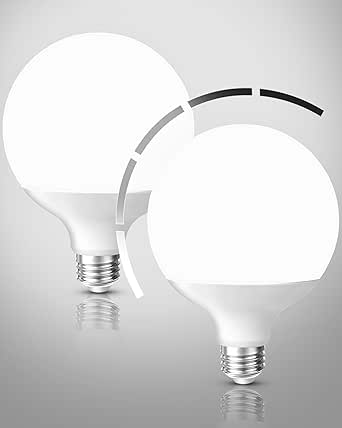 Tujoe 2 Pcs LED Globe Light Bulbs G120 Globe Bulb Dimming Light Bulbs ...