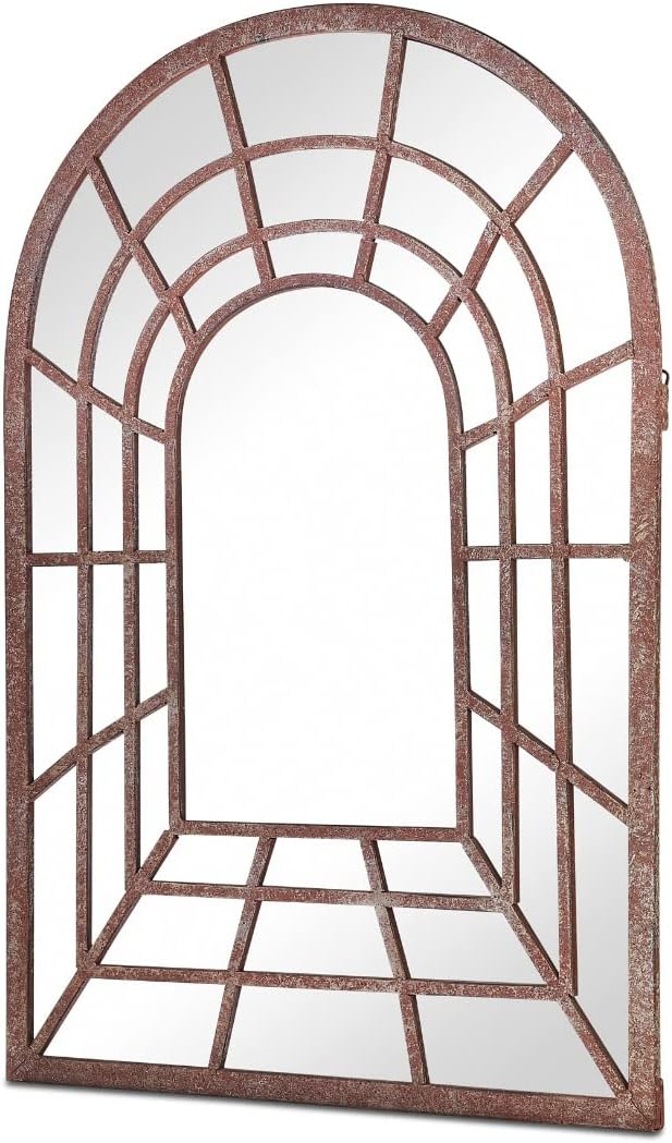 Amazon.com: MirrorOutlet Large Metal Rustic Arched Shaped Window Garden ...