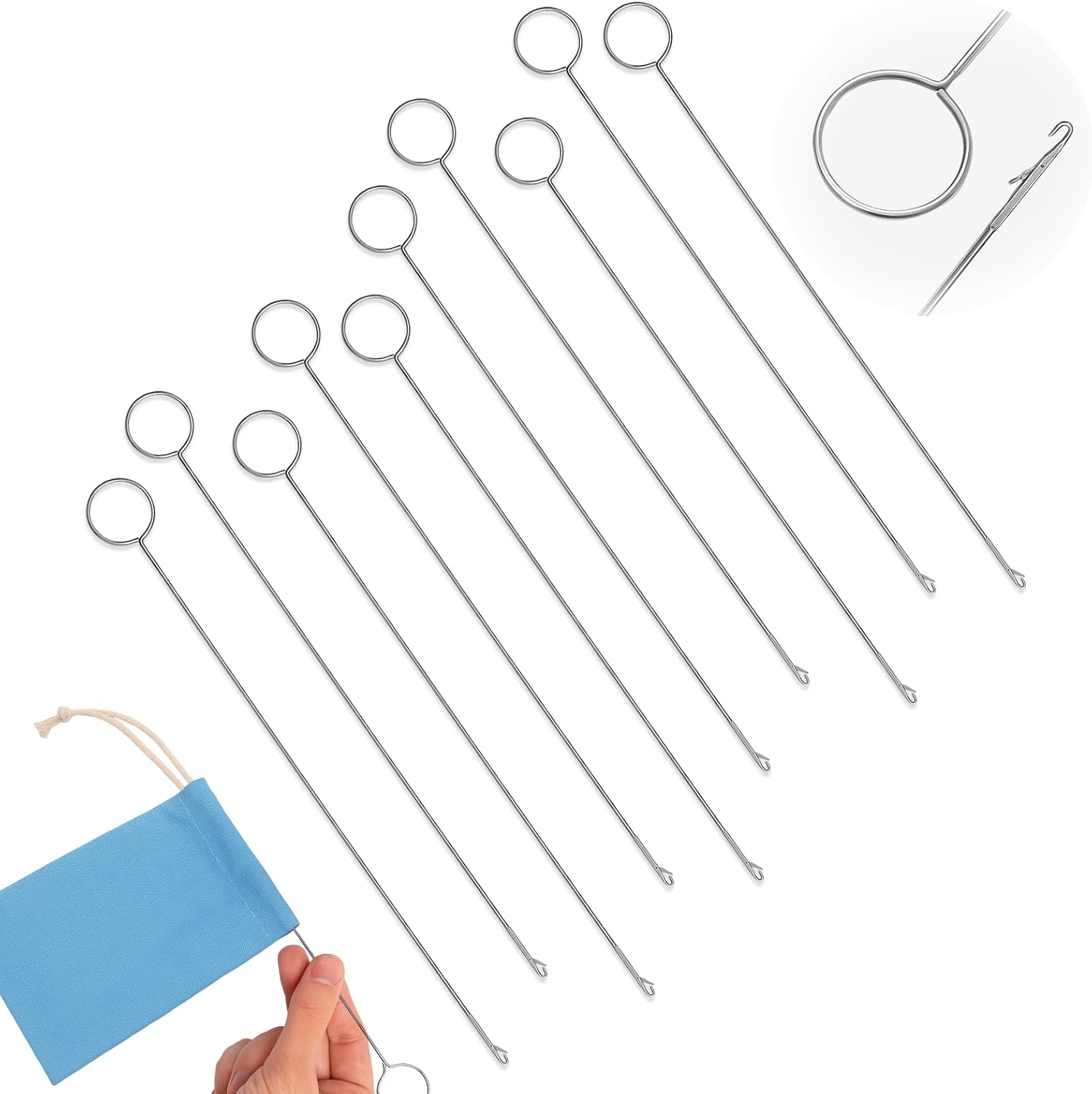 Amazon.com: 10PCS Loop Turner Sewing Tool,10.4 Inch Knot Grippers Tool ...