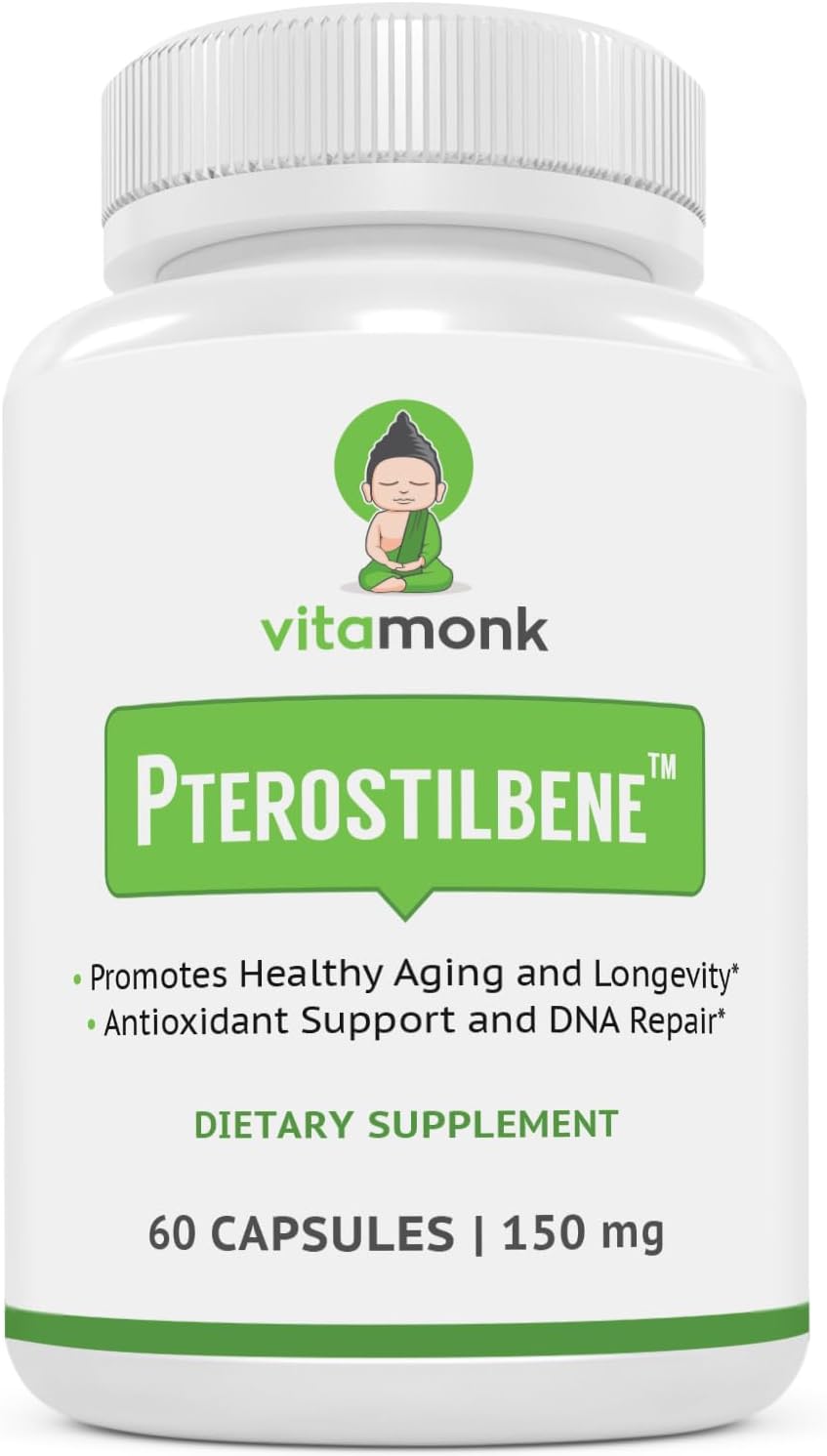 Amazon.com: VitaMonk Pterostilbene 150mg Capsules No Artificial Fillers ...