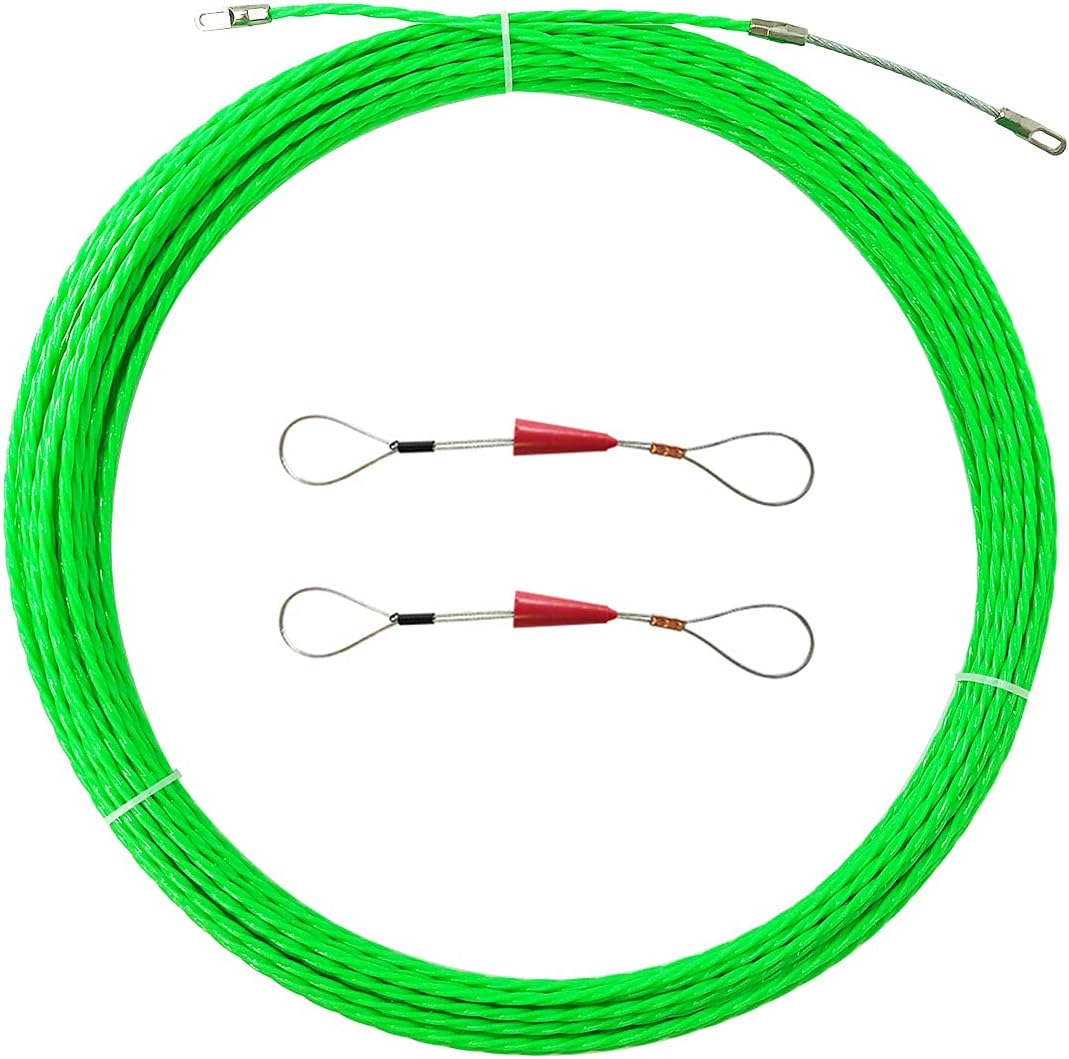 VGongTech 30M 100ft Fish Tape Cable Puller Kit Through Wall Wire Guide ...