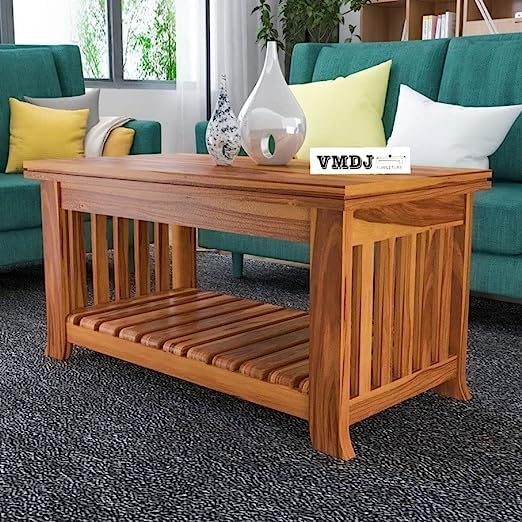 VMDJ FURNITURE Solid Sheesham Wood Wooden Centre Table Coffee Table ...