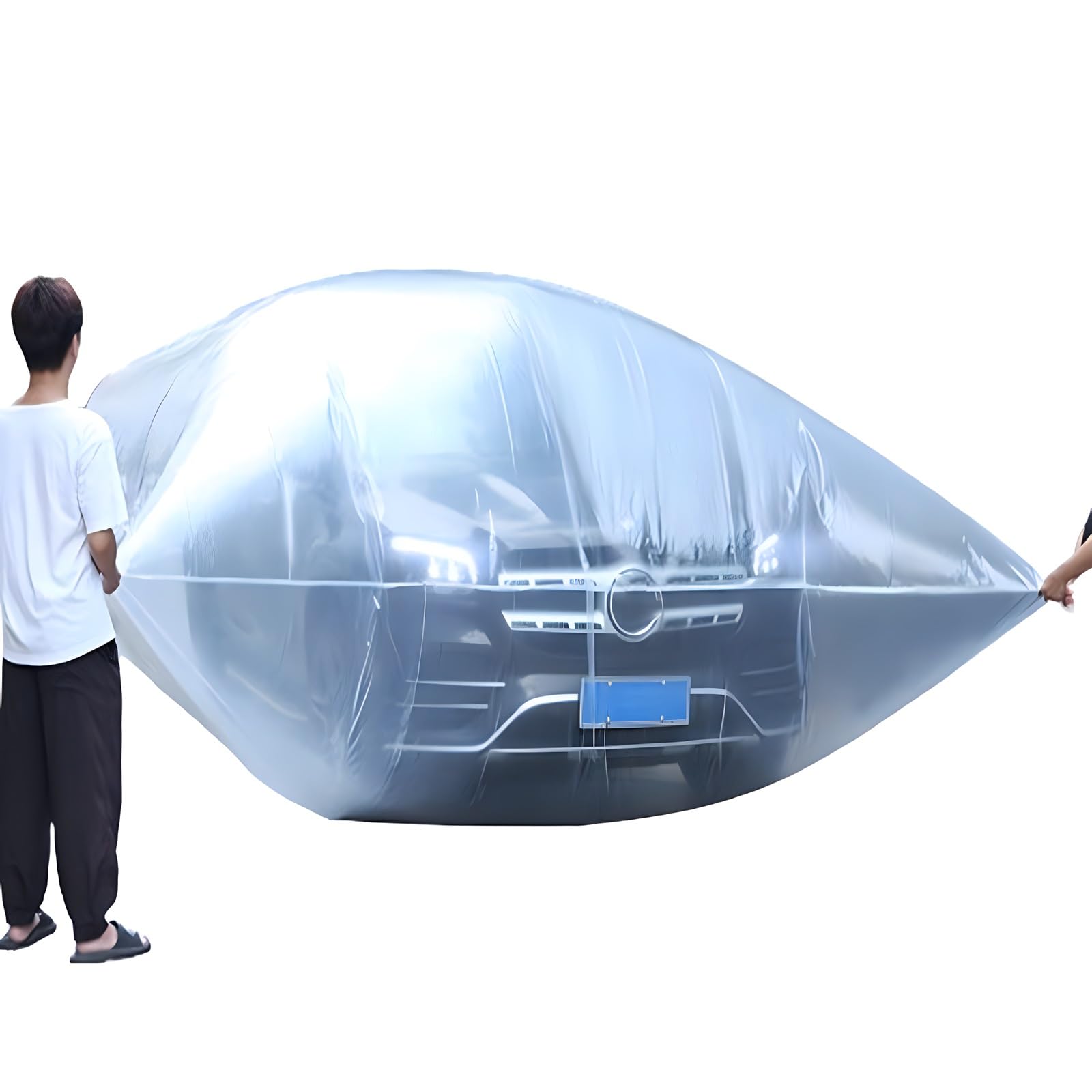 Amazon.com: FBXBGH Universal Plastic Car Cover,Fully Enclosed Sealed ...