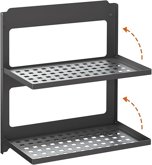 Amazon.com: SKIKEN 2-Tier Folding Metal Shelf Wall Mounted | Small ...