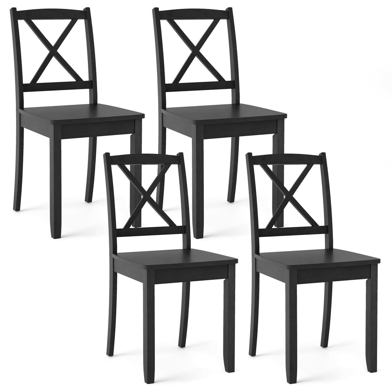Amazon.com - Giantex Wood Dining Chairs Set of 4, Armless Kitchen ...