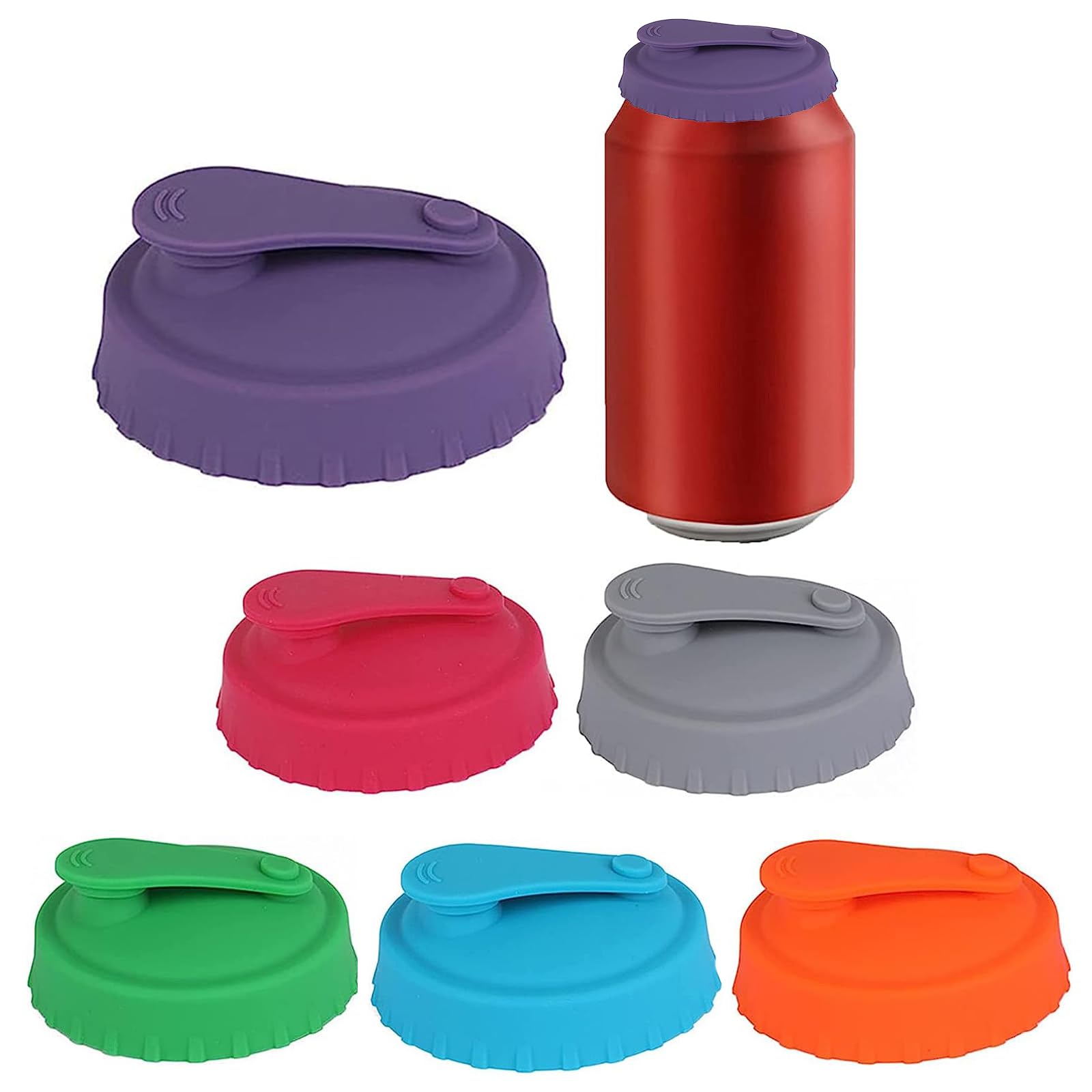 ACTIMED 6Pcs Soda Can Cover Lids, Silicone Can Lid Can Protector ...