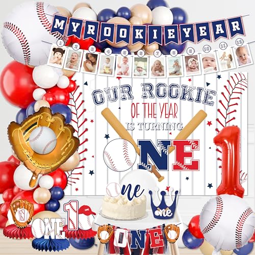 Sports Theme Party 200pcs Baseball 1st Birthday Decorations - Rookie Of ...