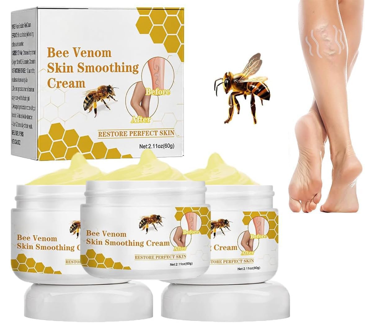 Buy BYFANHAO Bee Venom Varicose Veins Cream,Bee Venom Pain Cream Bee ...
