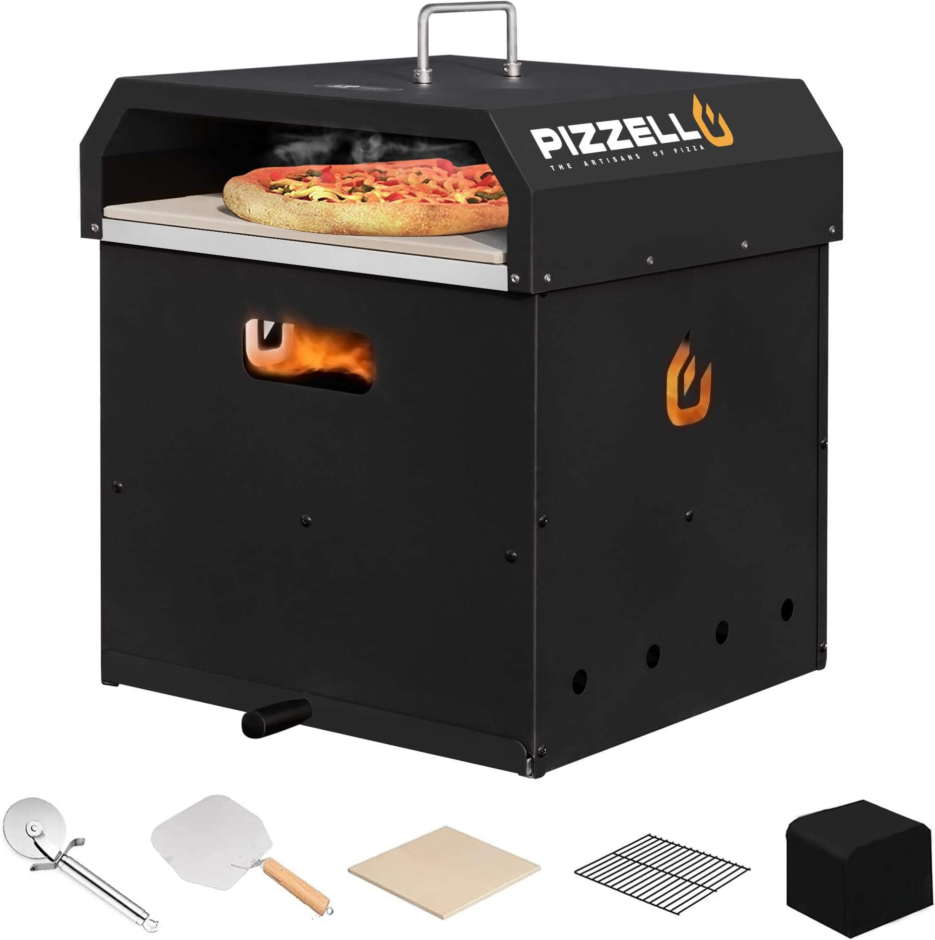 Amazon.com: PIZZELLO 4-in-1 Outdoor Pizza Oven 16" Wood Fired Outside ...