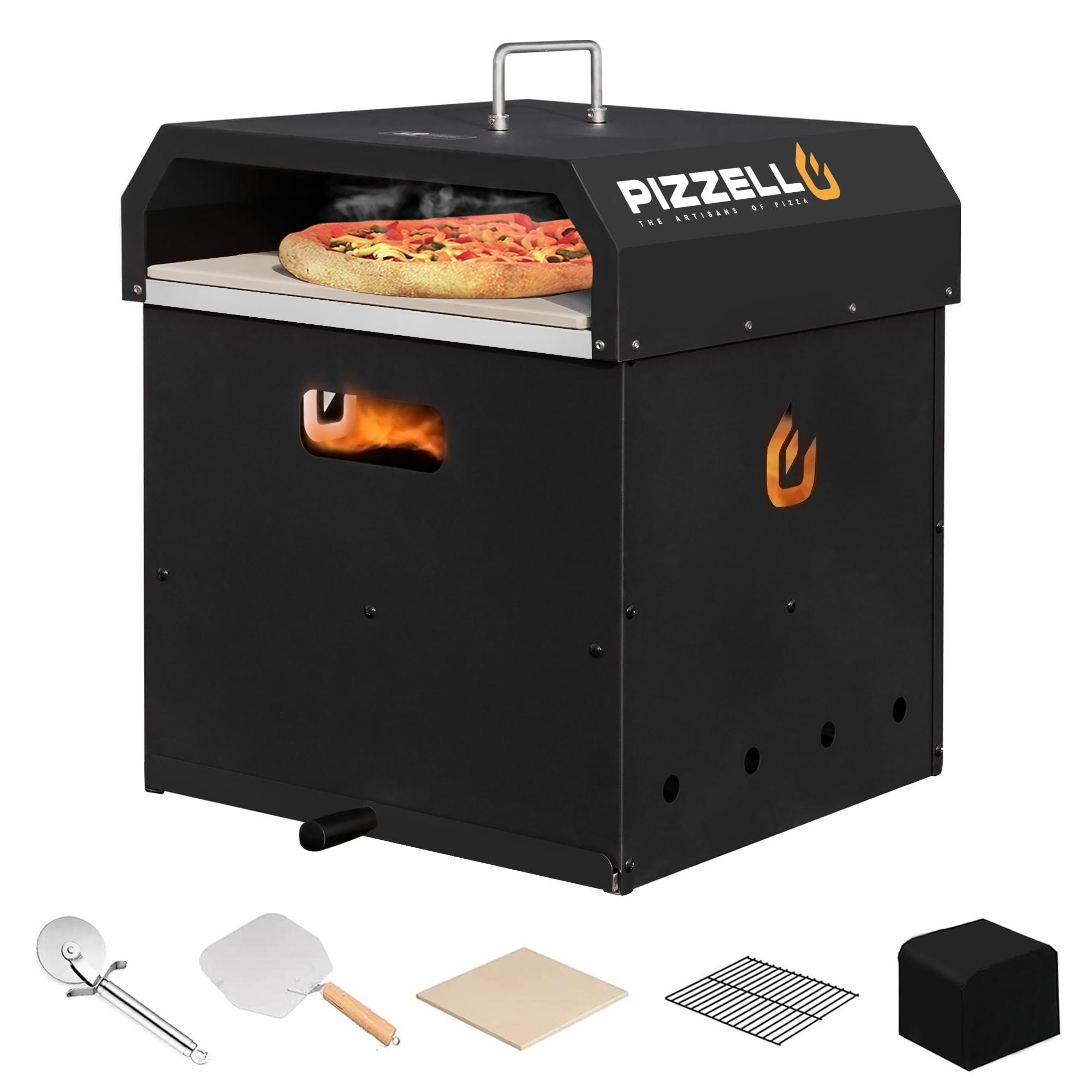 Amazon.com: PIZZELLO 4-in-1 Outdoor Pizza Oven 16" Wood Fired Outside ...