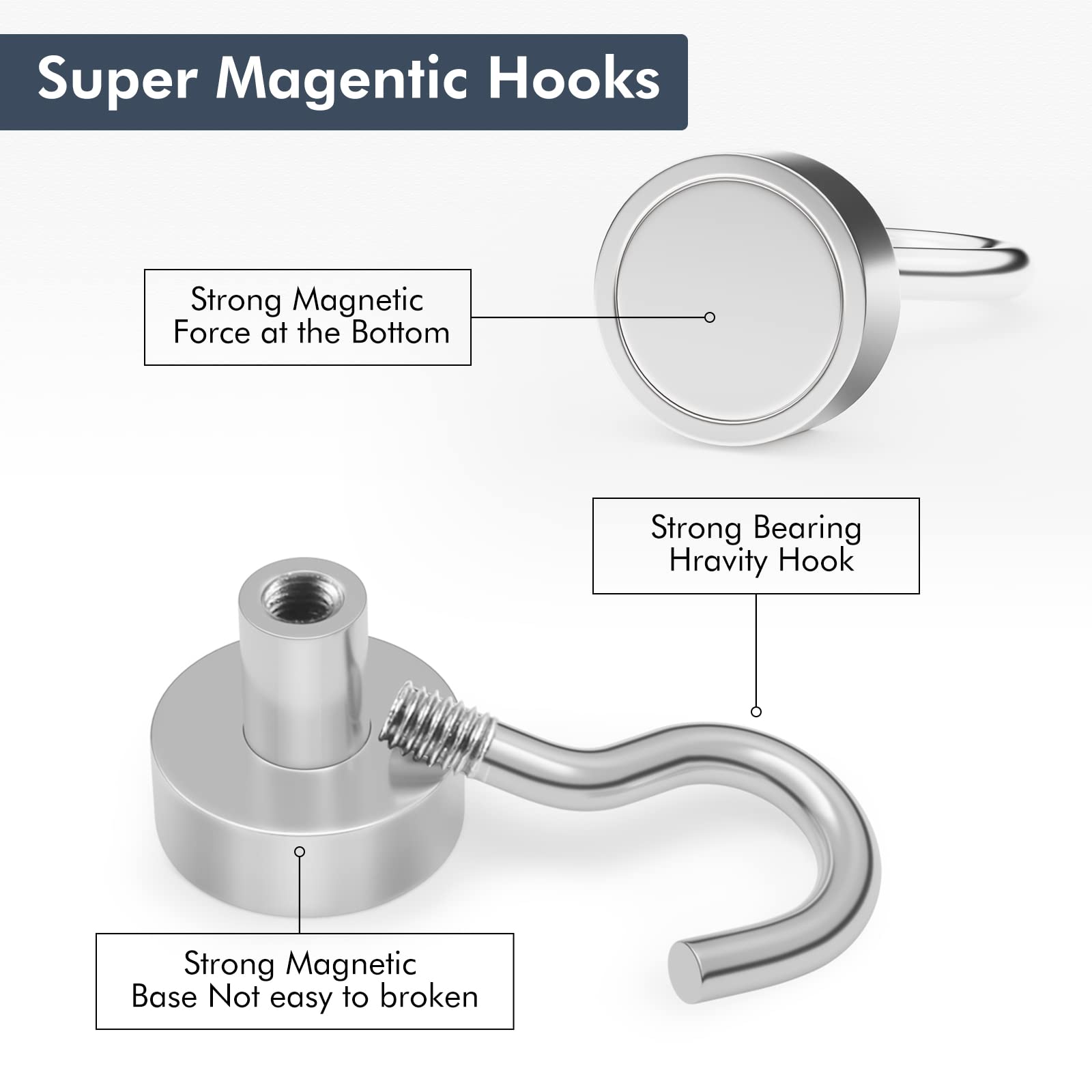 mearens Magnetic Hooks, 22Lbs Heavy Duty Rare Earth Ne...B0B8ZG3QLD ...