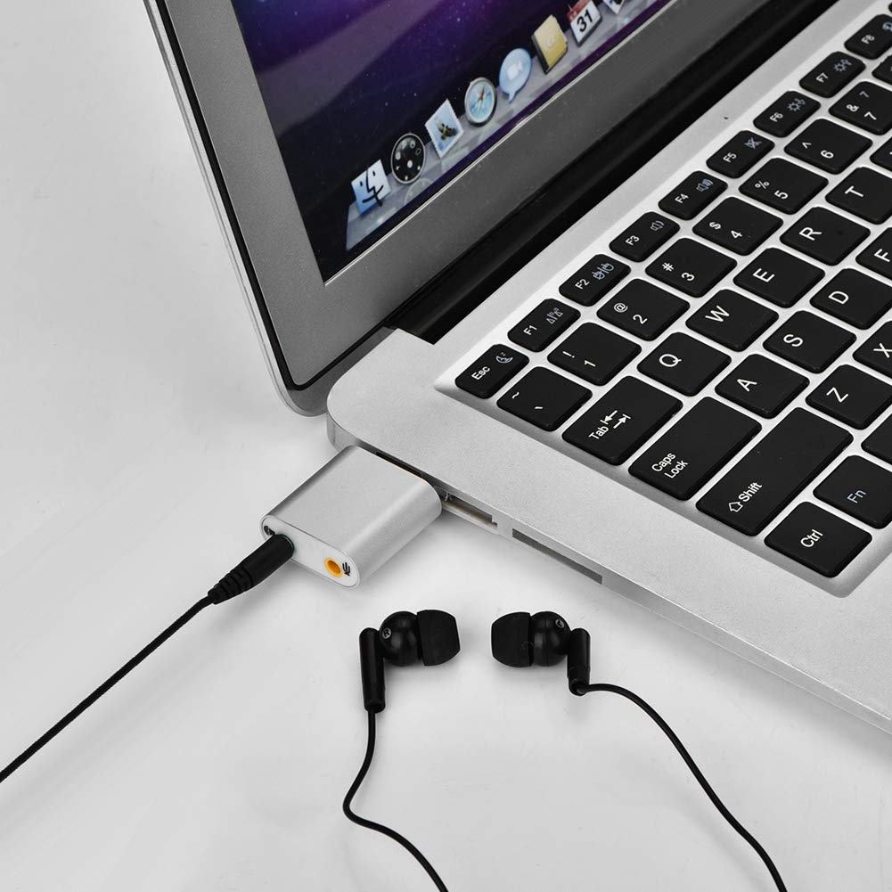 USB Mic Adapter, Durable 7.1 Channel 3D Stereo Portable External Audio ...