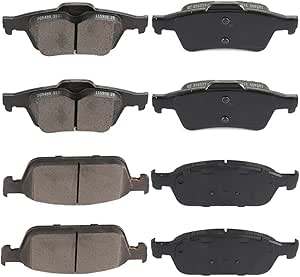 Amazon.com: AUTOMUTO 8PCS Front & Rear Semi-Metallic Disc Brake Pads Set D1564 D1645 for Ford ...