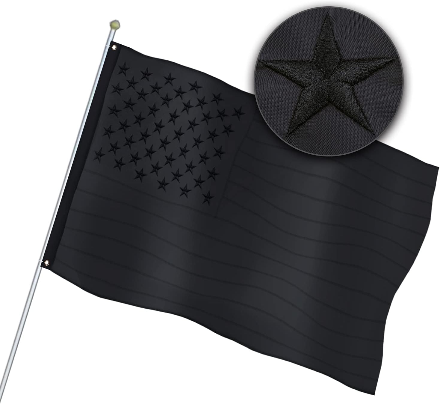 Amazon.com : All Black American Flag 4x6 Outdoor 100% Made In USA Heavy ...