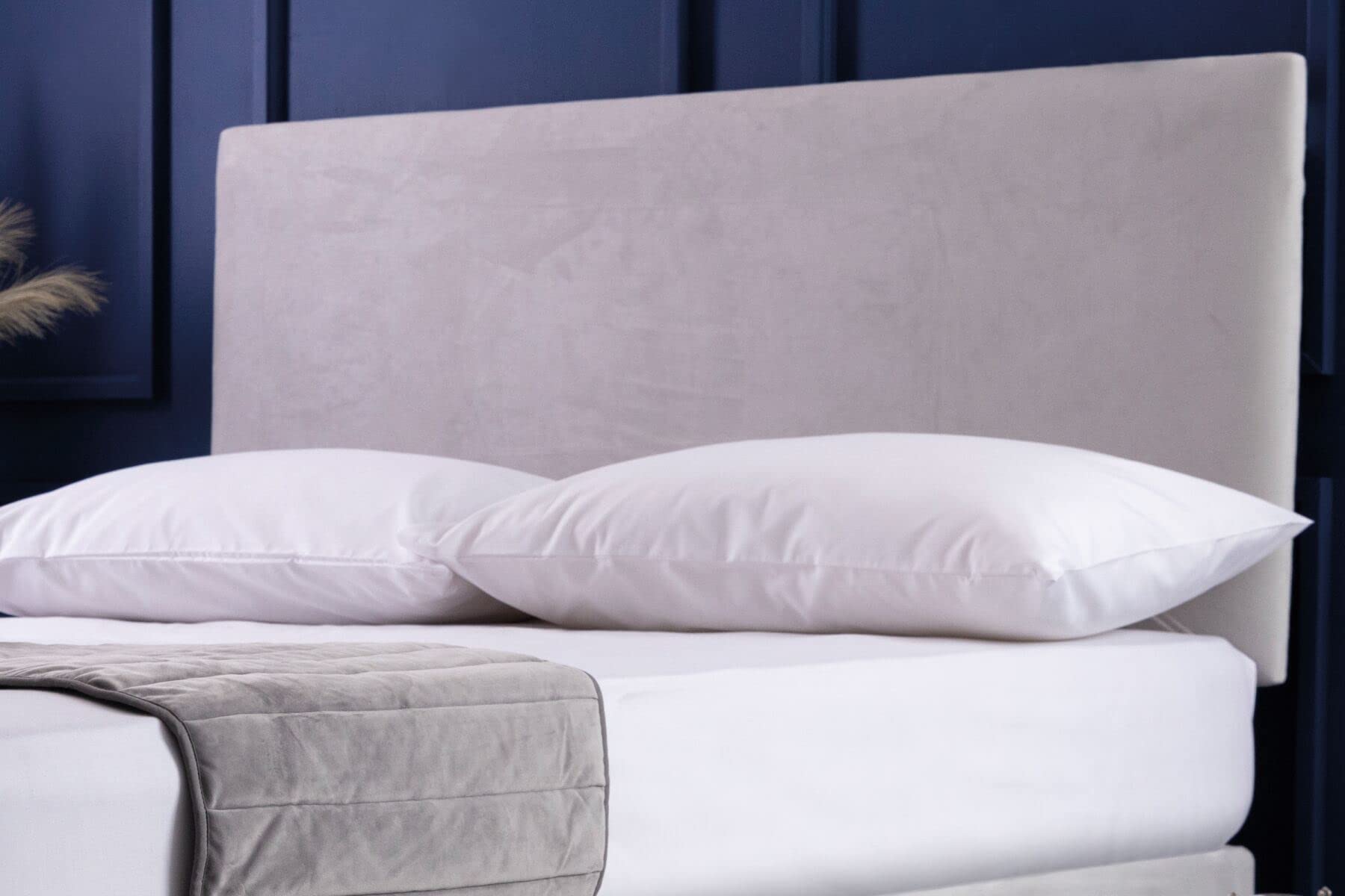 Faux Suede Headboard Belledorm Wrap Cloud Grey Single Bed Size 90cm x ...