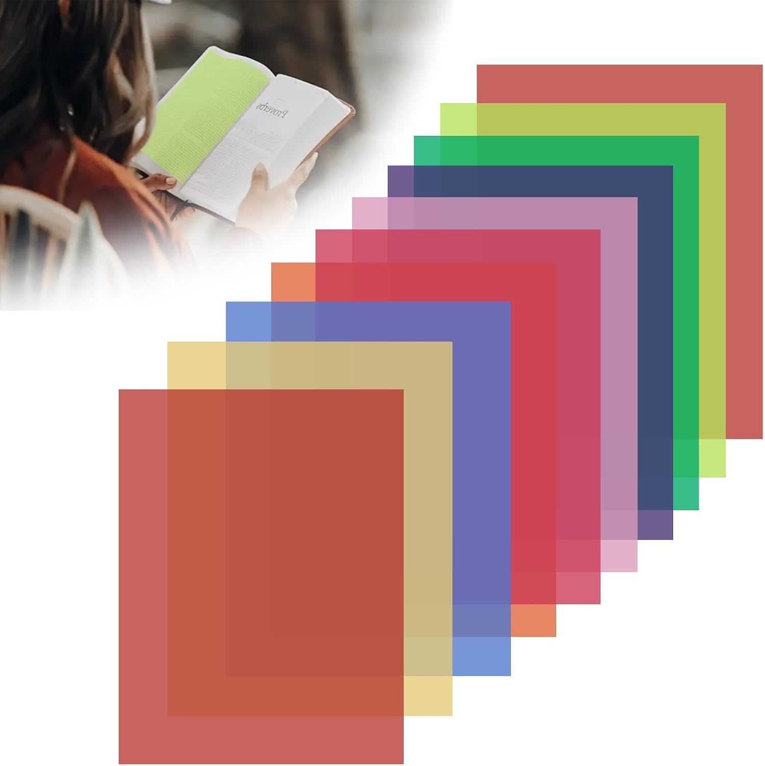 10Pcs Dyslexia Overlays, A4 Coloured Dyslexia Aids for Children ...