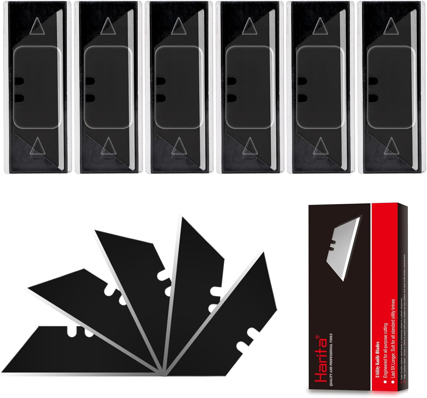 Amazon.com: Harita 60 pcs Utility Knife Blades, Blackened SK-2 Razor ...