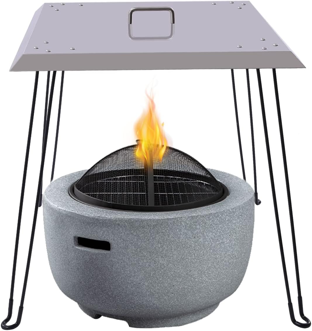 Amazon.com : Netcoin Fire Pit Heat Deflector, Stainless Steel Fire Pit ...