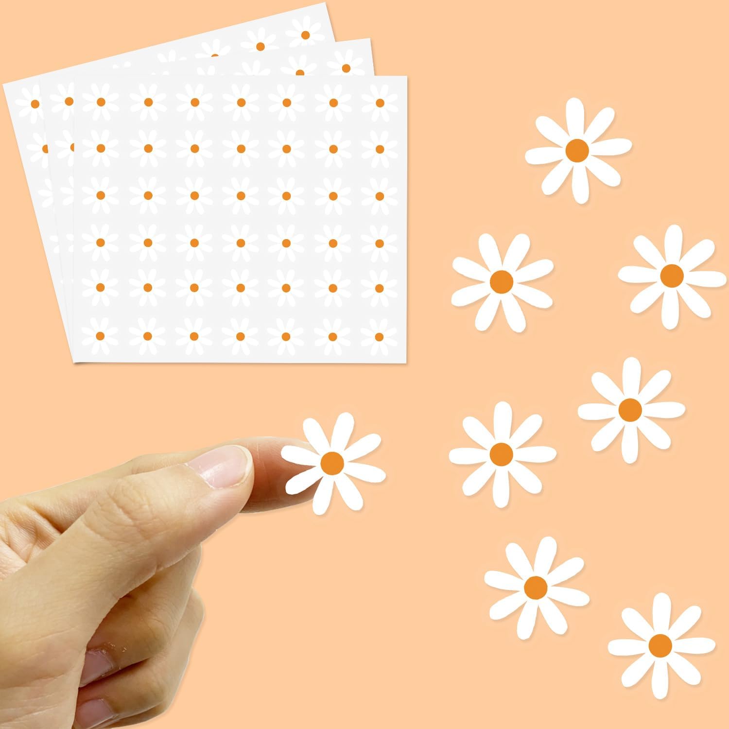 Amazon.com: Spring Decorations Mini Daisy Flower Stickers 126PCS Daisy ...