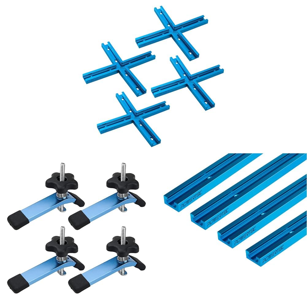 POWERTEC 71609-P4 3" T-Track Intersection Kit & 71168-P2 T-Track Hold ...