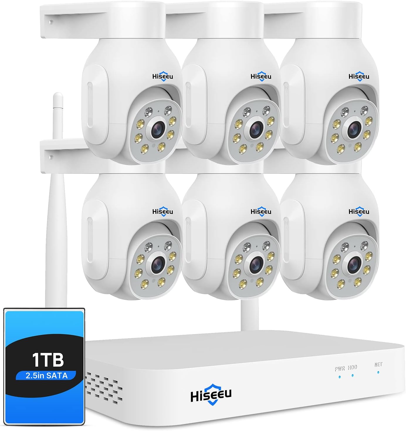 Amazon.com : Hiseeu 5MP Wireless PTZ Security Camera System, Indoor ...