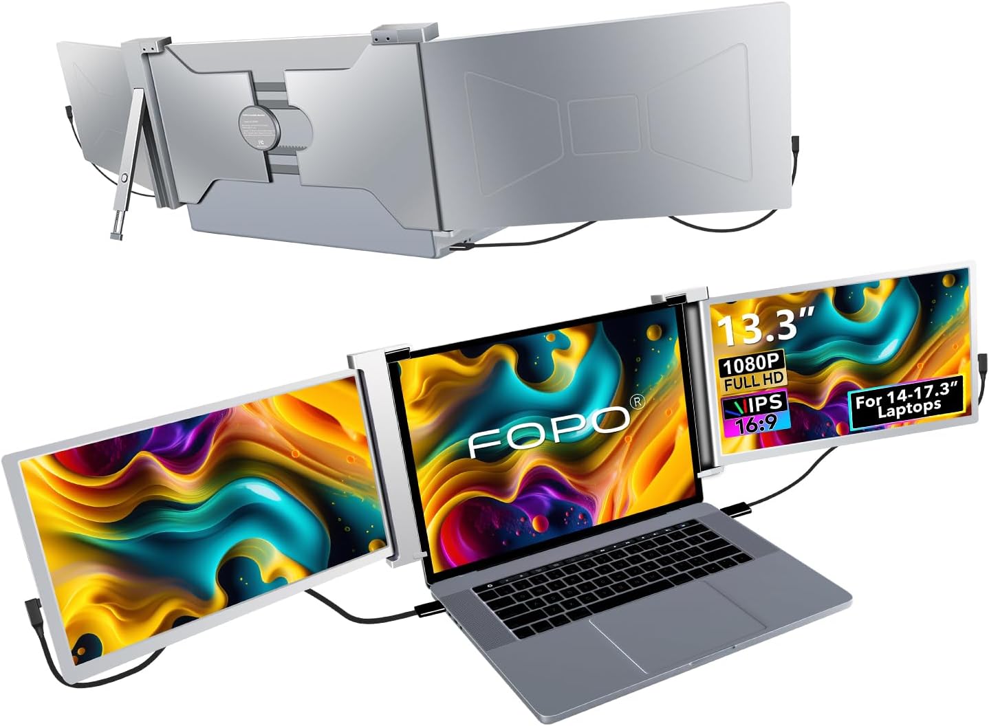 Amazon.com: L LIMINK 15inch Portable Triple Monitor for Laptop, 1080P ...