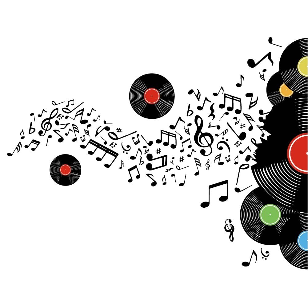 Amazon.com: SUPERDANT Records Notes Wall Stickers Musical Notation with ...