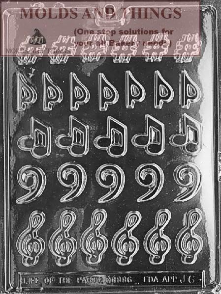 Musical notes Chocolate Candy Mold Music Music Notes Chocolate Candy ...