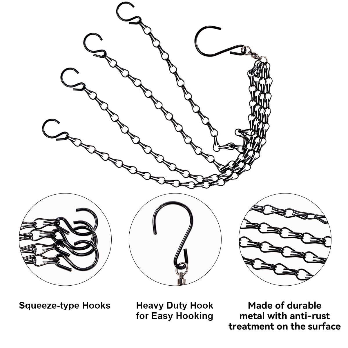 Snapklik.com : Heybe Update 360 Degree Swivel Hanging Basket Chains, 4 ...