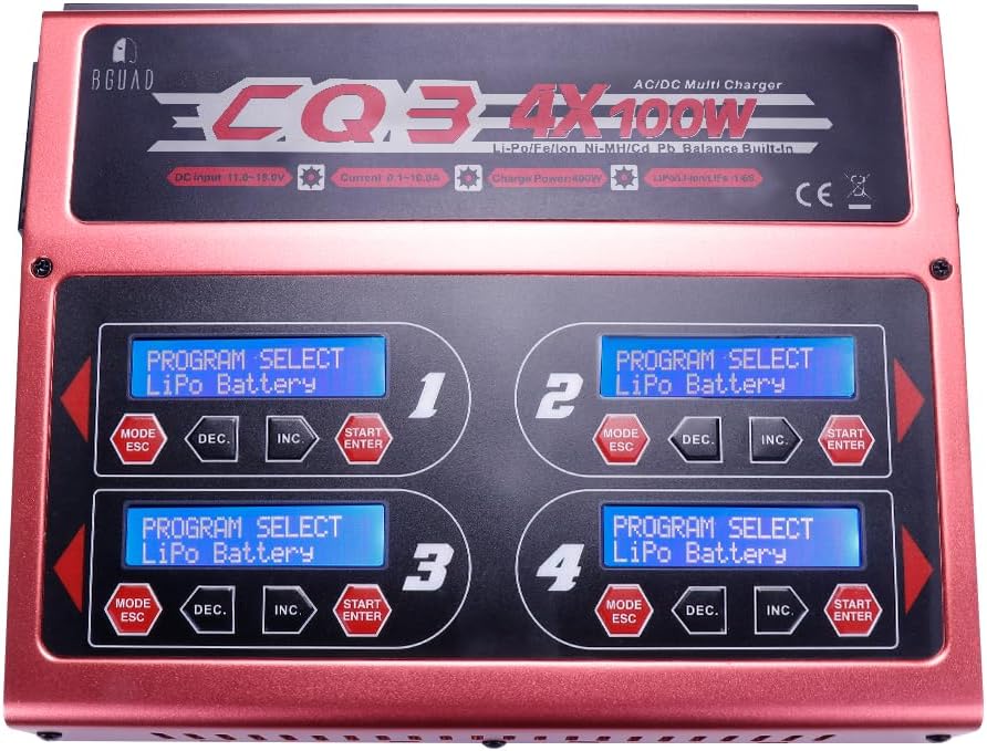Amazon.com: BGUAD CQ3 100Wx4/10Ax4 RC LiPo Charger Discharger 4CH ...