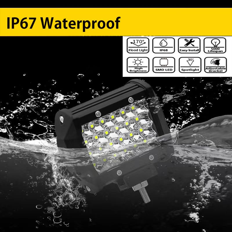 Snapklik.com : LED Light Pods For Trucks,4IN 72W Square Spot LED Light ...