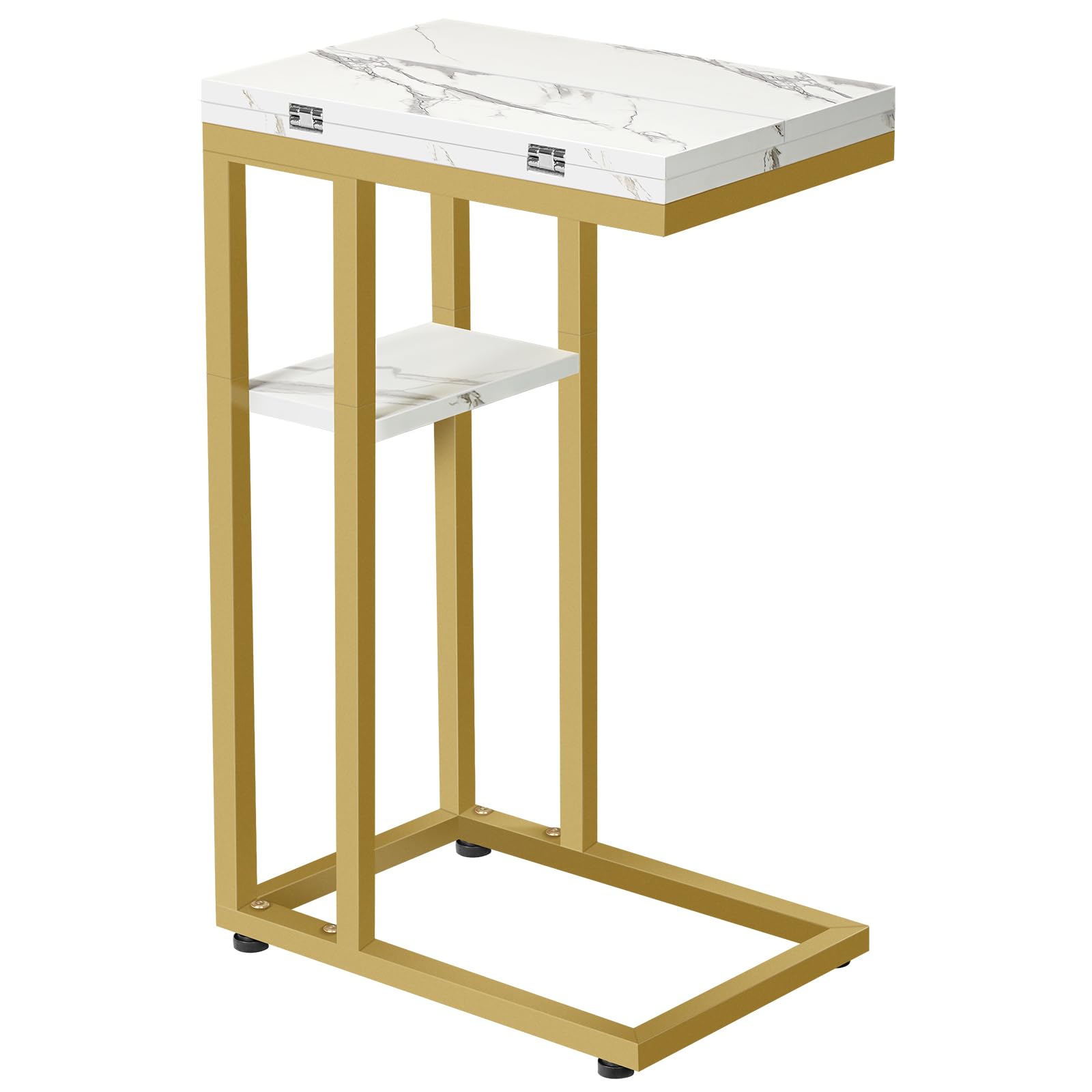 Amazon.com: HOOBRO Foldable End Table, Gold C Shaped Side Table with ...