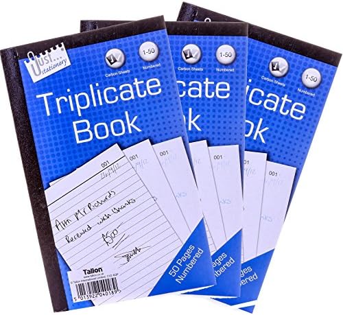 White Hinge Limited Pack of 3 A5 Triplicate Receipt Books : Amazon.co ...