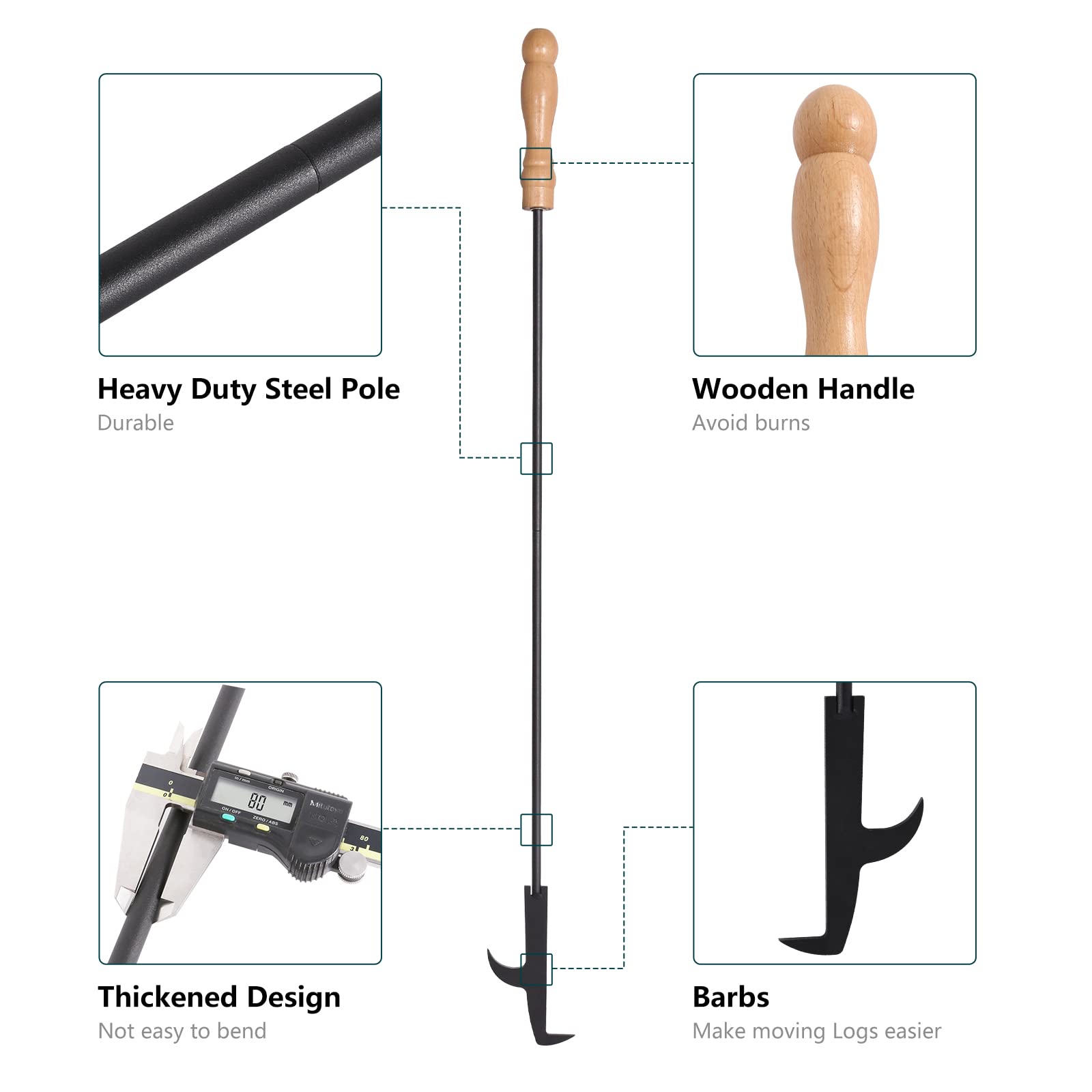 Snapklik.com : 32 Inch Fire Pit Poker Stick, Fire Poker For Fire Pit ...