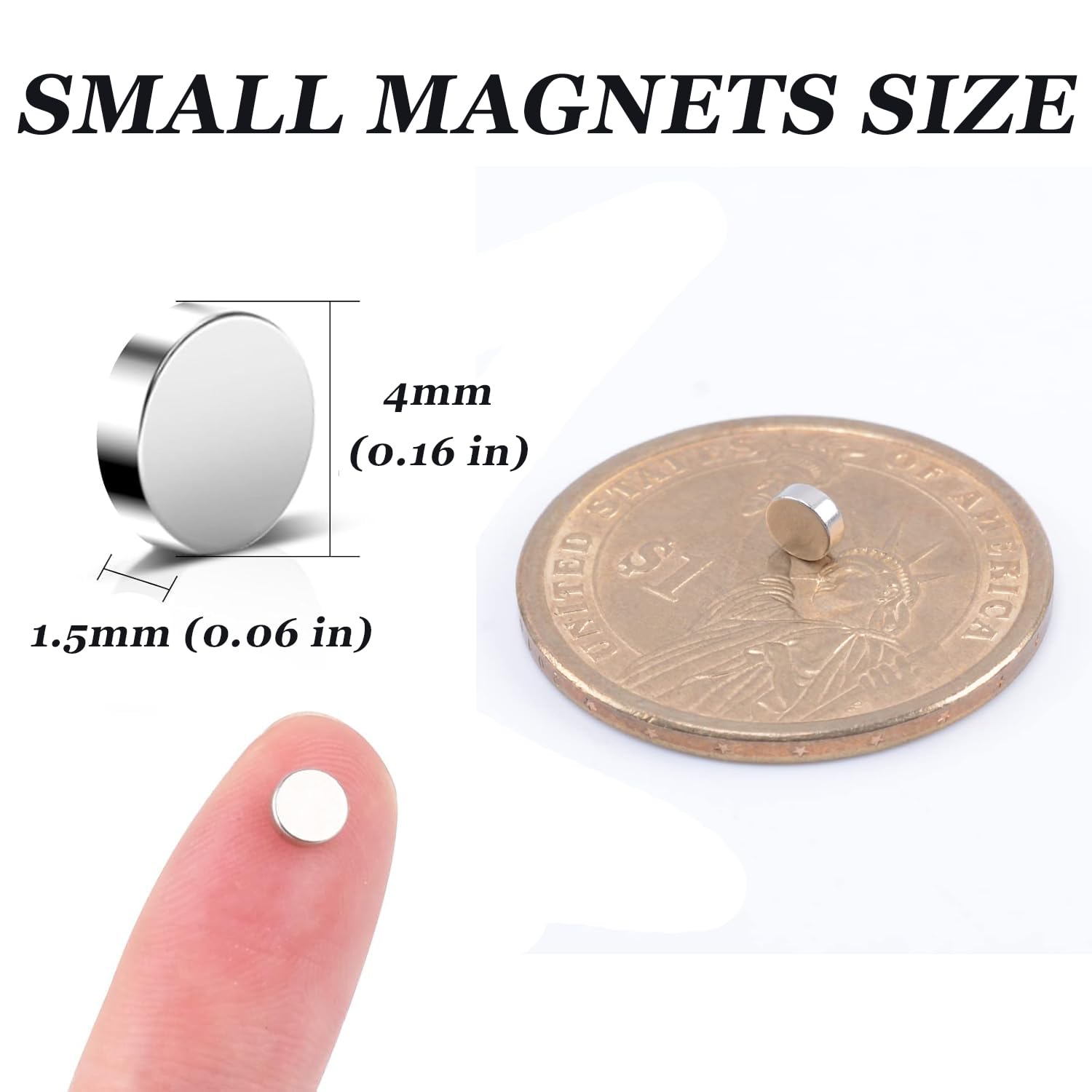 Snapklik.com : 120 Pcs Neodymium Magnet, 4 Mm X 1.5 Mm Small Mini ...