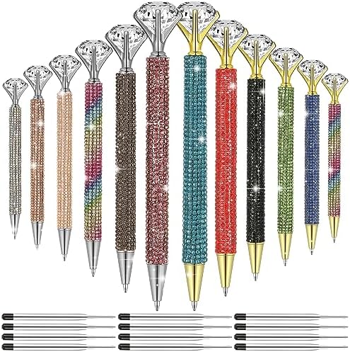 Amazon.com : SATINIOR 12 Pcs Crystal Diamond Pen Rhinestone Bling Pen ...