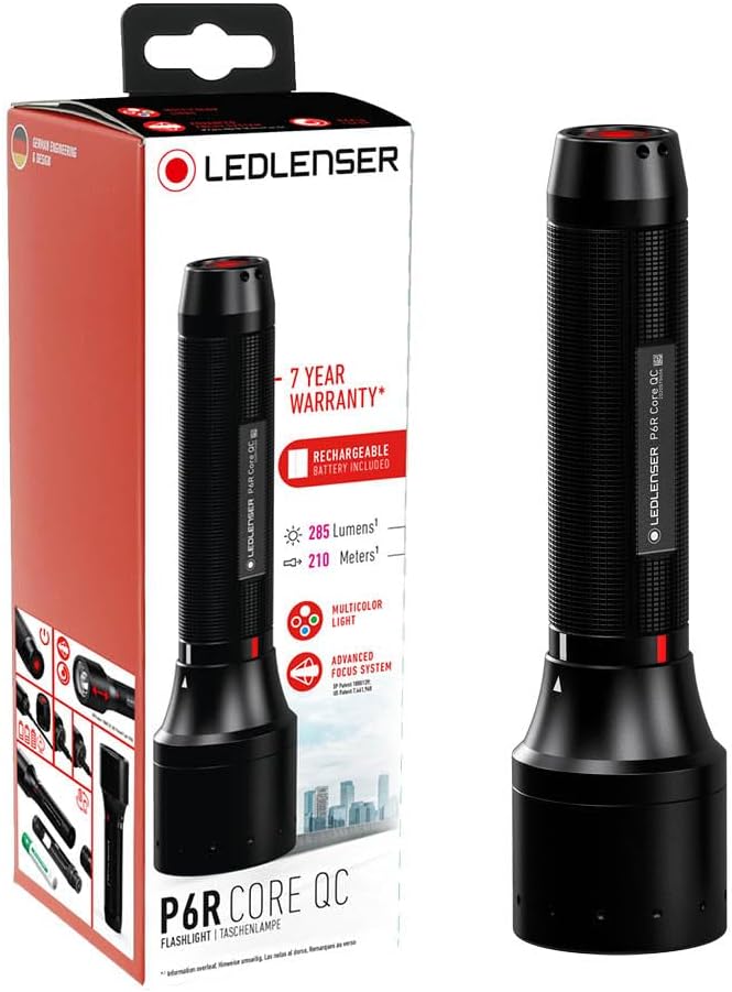 Ledlenser P6R Core QC Rechargeable Torch LED, 270 lm, Quad Colour ...