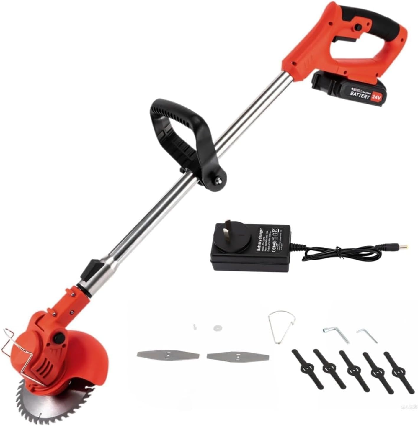 Cordless Lawn Mower, 220V 600W Hand-held Electric Lawn Mower with ...