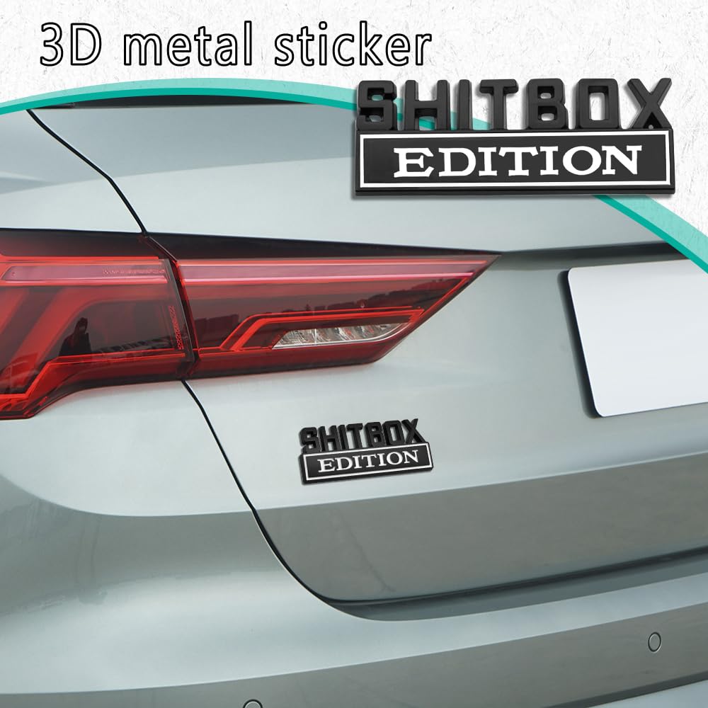 Snapklik.com : Shit Box Edition Emblem, Car Exterior Emblems Badge 3D ...