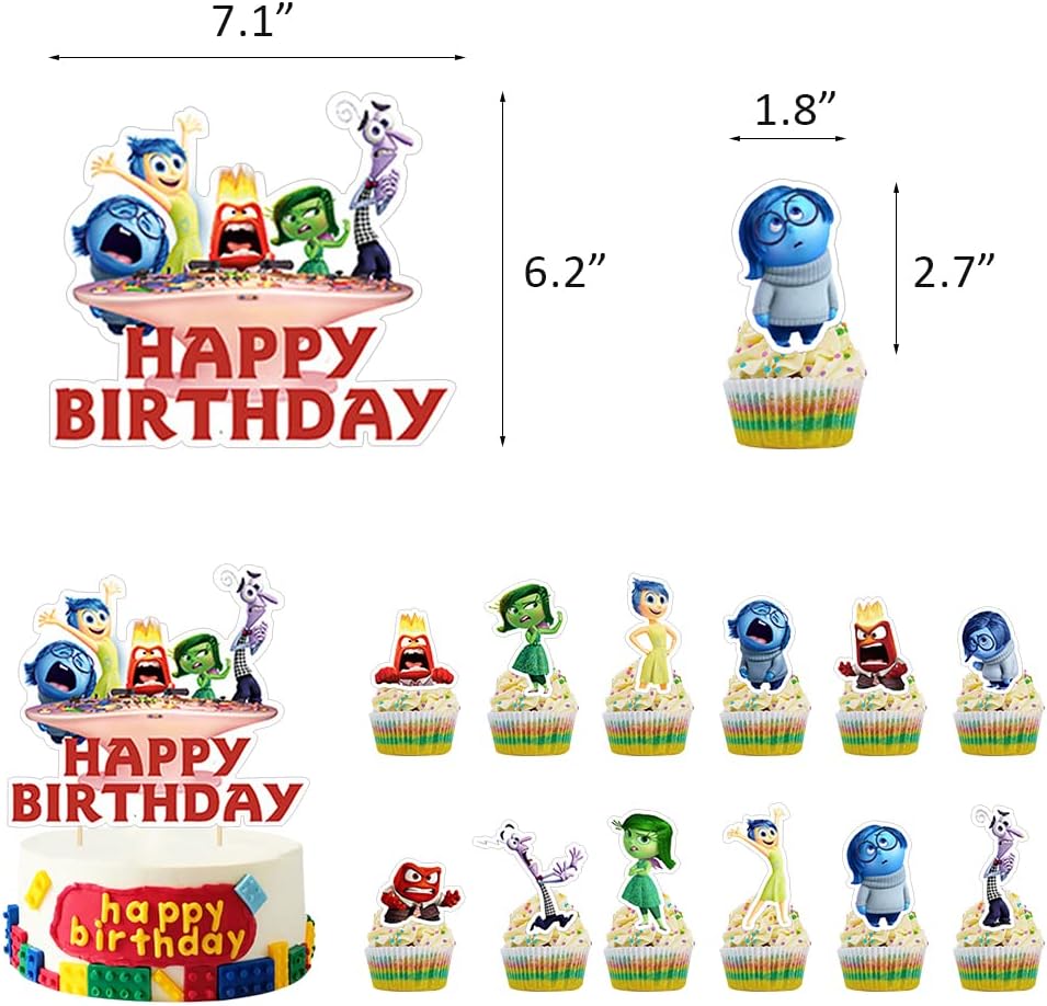 Ksopsdey 30 pcs Inside Out Birthday Party Decorations Cartoon Theme ...